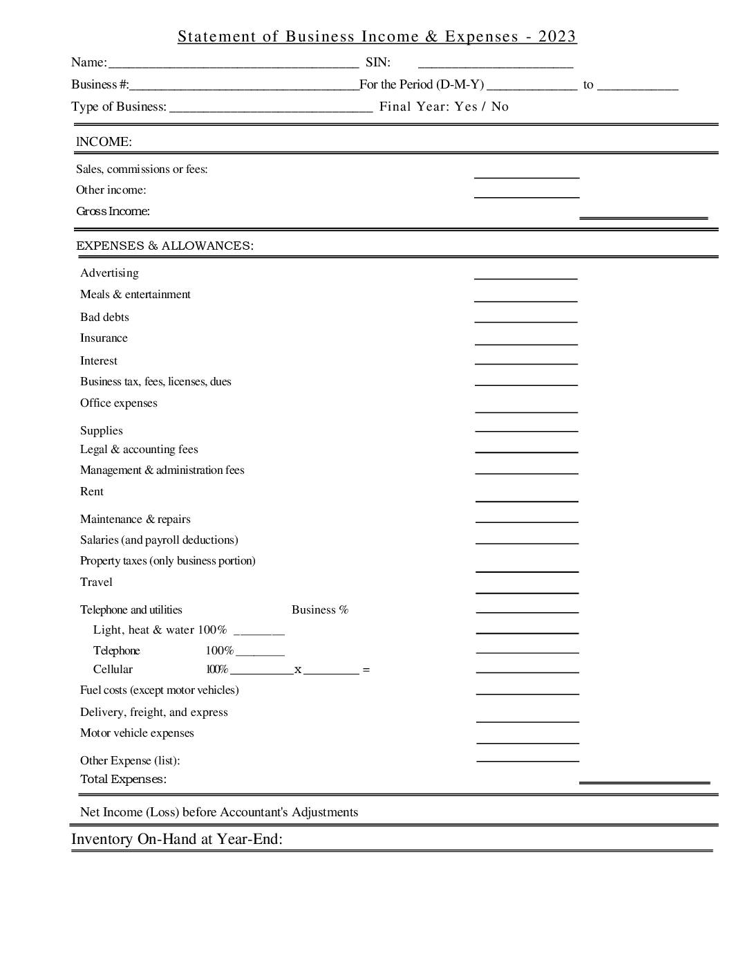 Worksheets - Margaret Friesen Chartered Accountant